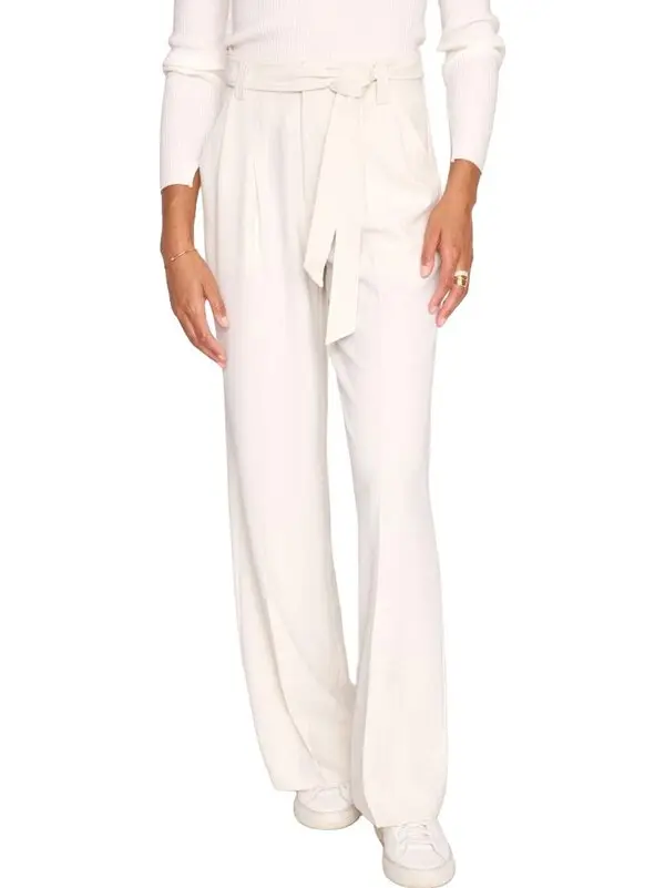 Brochu Walker The Duke Pant Wide Leg, Belted - Ecru