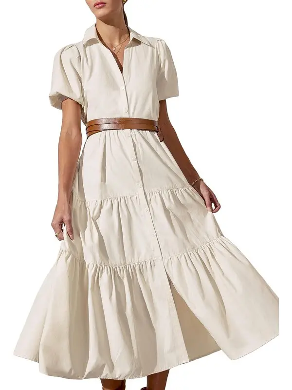 Brochu Walker The Havana Tiered Maxi Shirt Dress - Calico