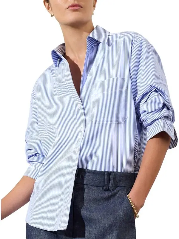 Brochu Walker The Pia Shirt - Blue Stripe