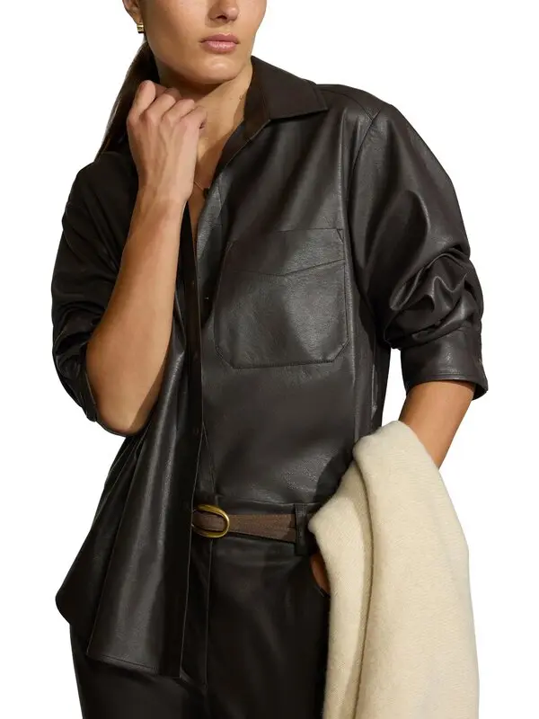 Brochu Walker Pia Vegan Leather Shirt - Timber