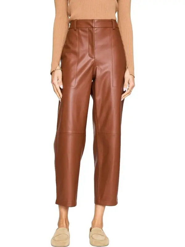 Brochu Walker Stone Vegan Leather Pants - Cognac