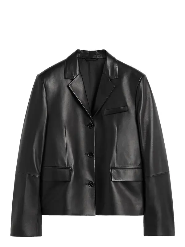 TOTEME Short Leather Blazer - Black