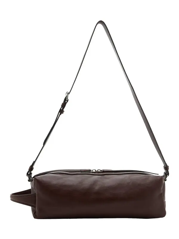LEMAIRE Care Leather Sling Bag - Brown