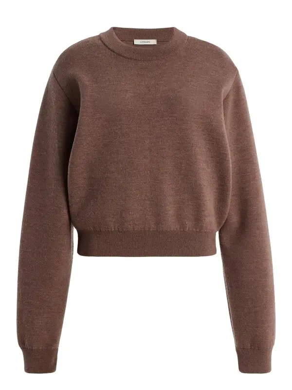 LEMAIRE Cropped Wool Sweatshirt - Pink