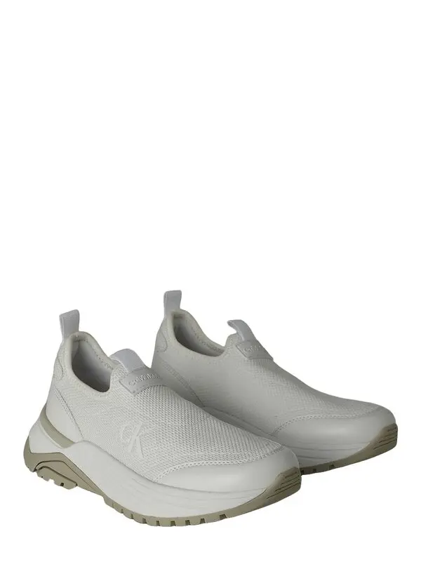 Calvin Klein Knit Sneakers With Logo Accents - White
