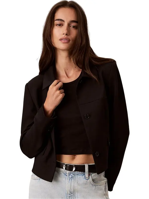 Calvin Klein Ponte Knit Jacket - Black
