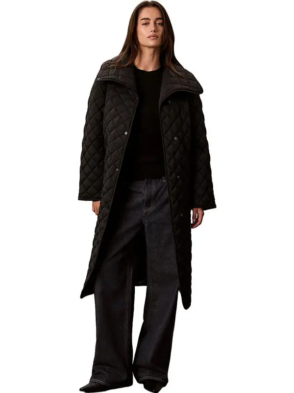 Calvin Klein Quilted Liner Coat - Black