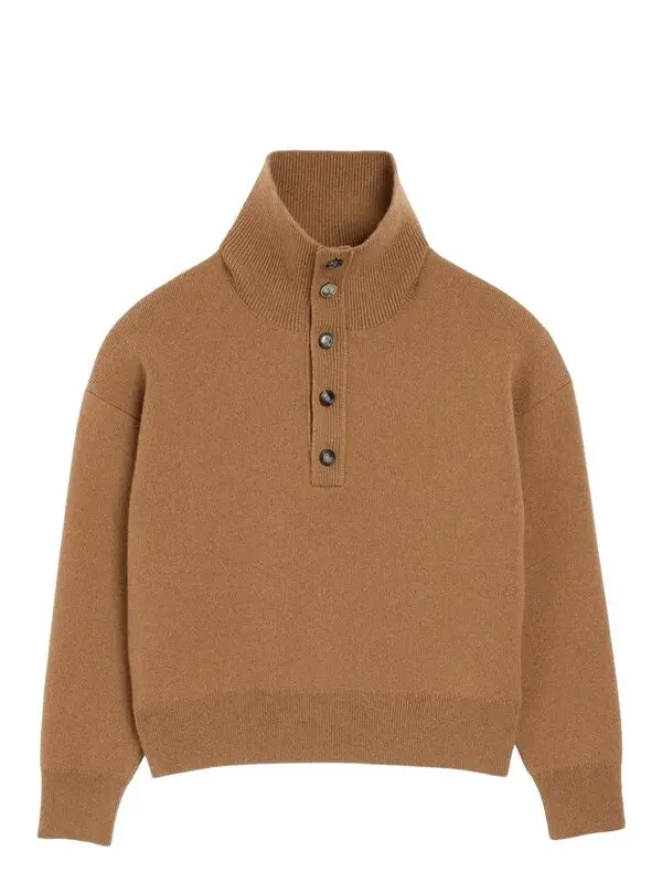 AMI Paris Wool High-neck Sweater - Beige