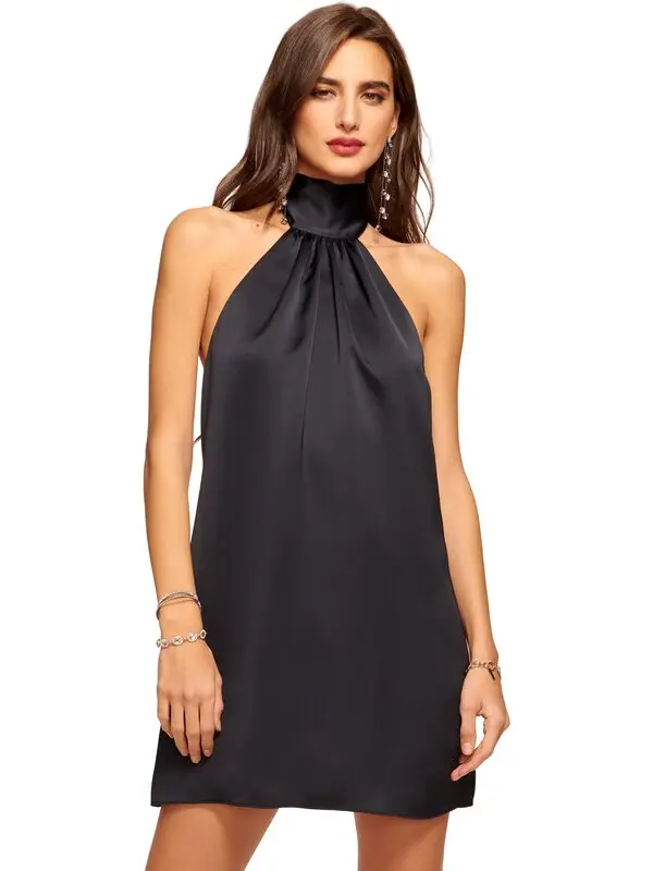 Ramy Brook Sam Halterneck Mini Dress - Black