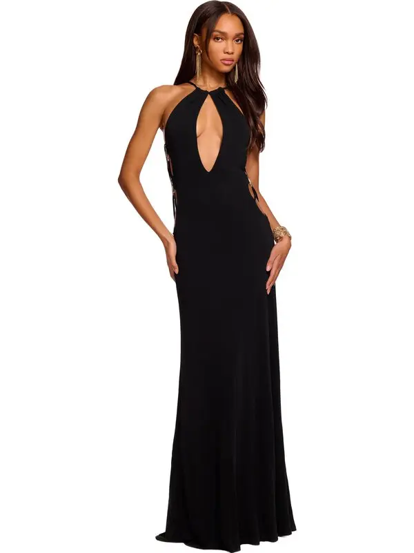 Ramy Brook Charlotte Jersey Cutout Gown - Black