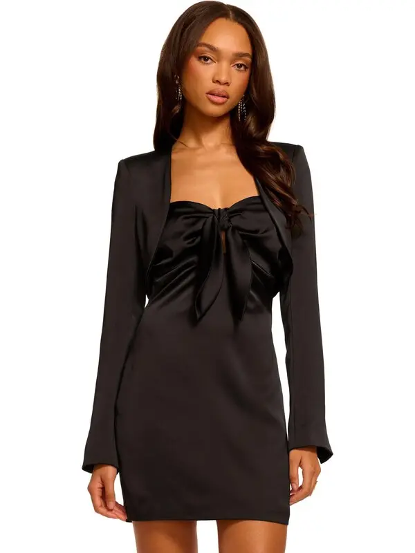 Ramy Brook Gia Long Sleeve Capelet - Black