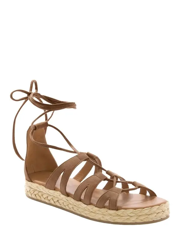 Ramy Brook Devon Lace-up Espadrille Flats - Brown