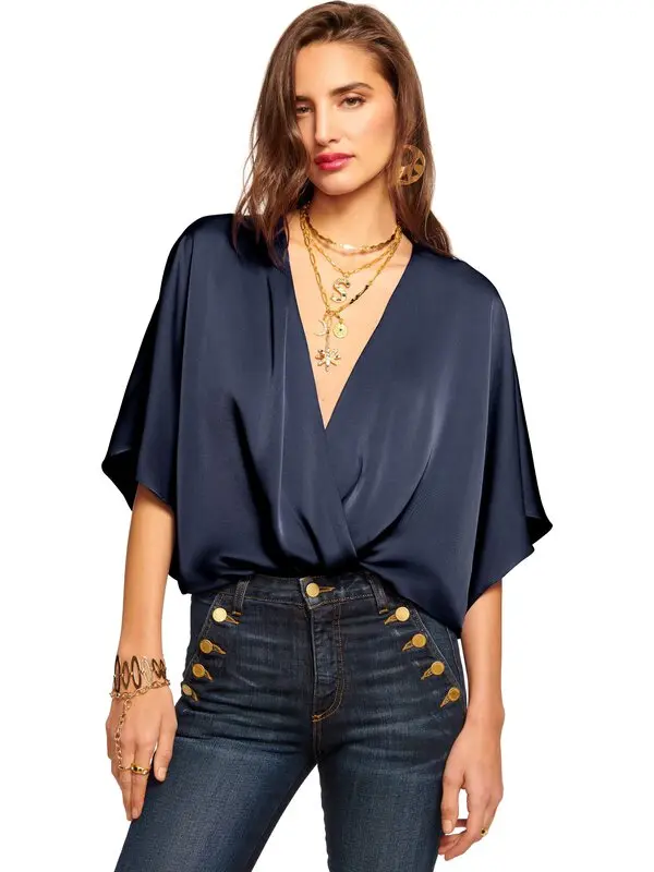 Ramy Brook Mckinley V-neck Bodysuit - Navy