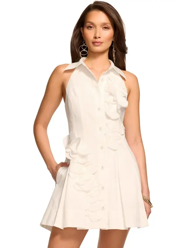 Ramy Brook Donna Cotton Embellished Mini Dress - Ivory