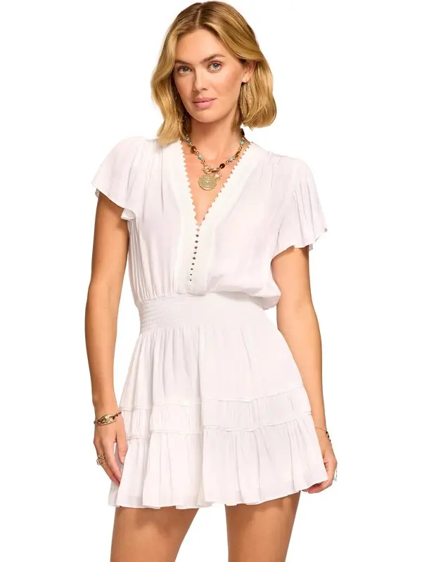 Ramy Brook Irene Embellished Mini Dress - Ivory