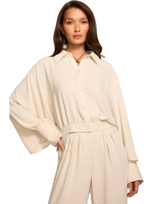 Ramy Brook Lilliana Oversized Button-down Top - Bone