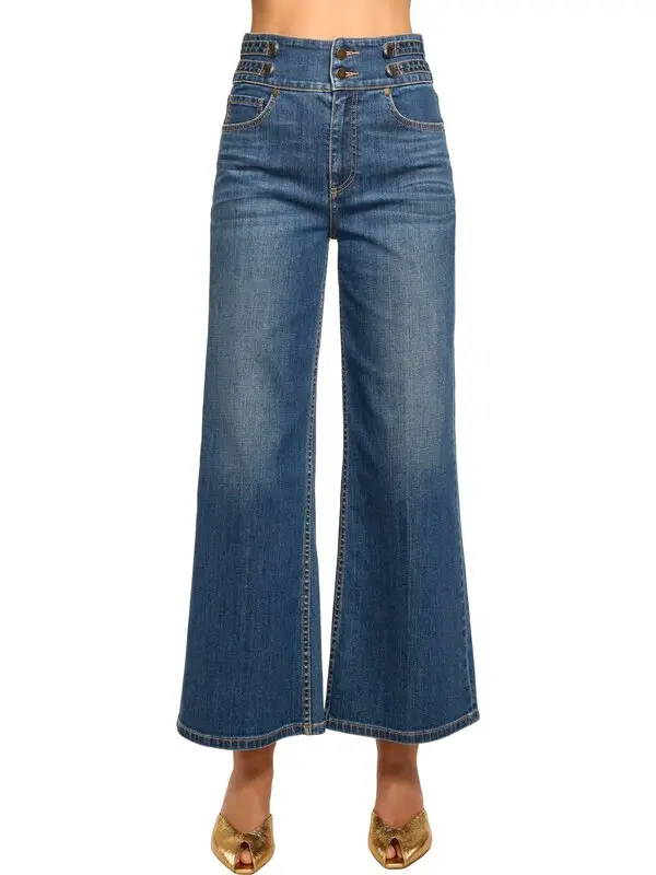 Ramy Brook Liv Cropped Wide Leg Jean - Medium Wash
