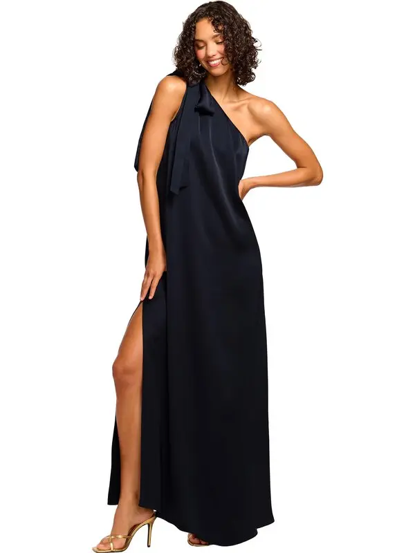 Ramy Brook Benita One-shoulder Gown - Navy
