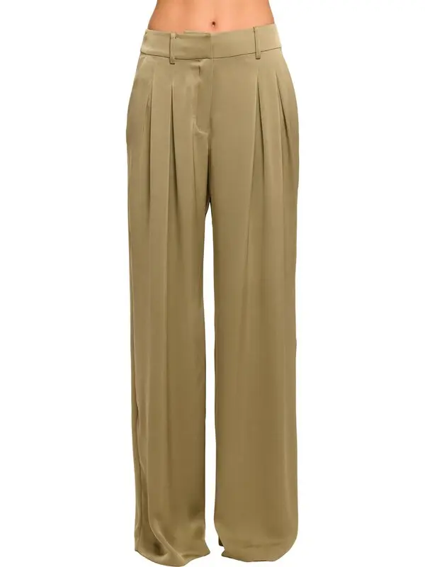 Ramy Brook Oscar Pleated Wide Leg Pants - Safari