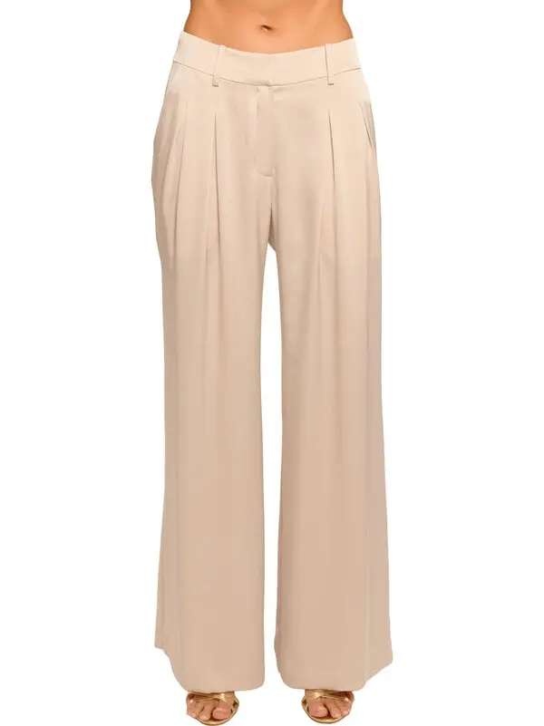 Ramy Brook Oscar Pleated Wide Leg Pants - Sandstone