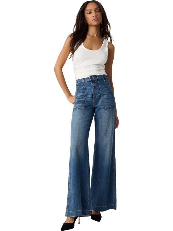 Ramy Brook Theodora High-rise Wide Leg Jean - Medium Wash