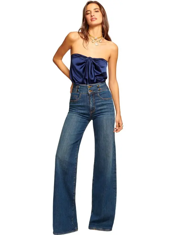 Ramy Brook Liv High-rise Wide Leg Jean - Medium Wash