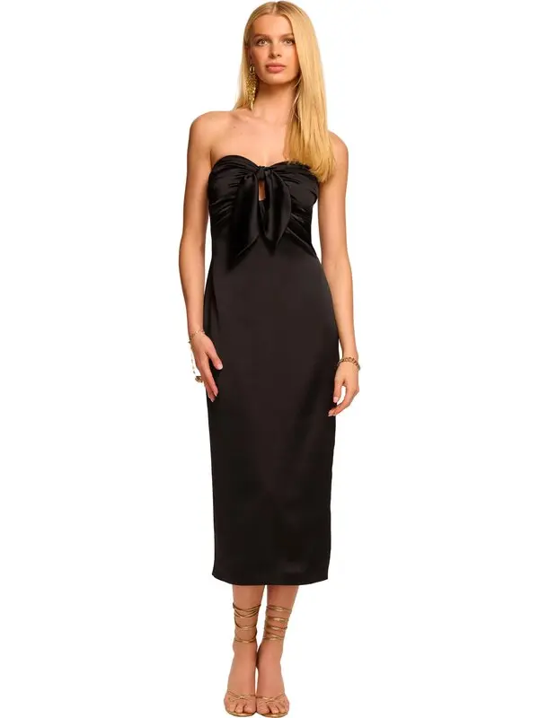 Ramy Brook Orion Strapless Midi Dress With Bodice Cutout - Black