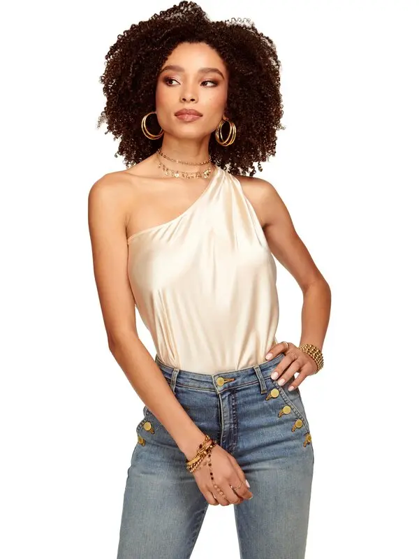 Ramy Brook Harriet Silk Halter Tank Top - Sandstone