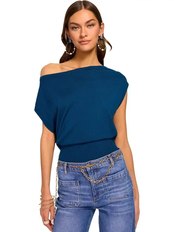 Ramy Brook Chet Off-the-shoulder Sweater - Dark Teal
