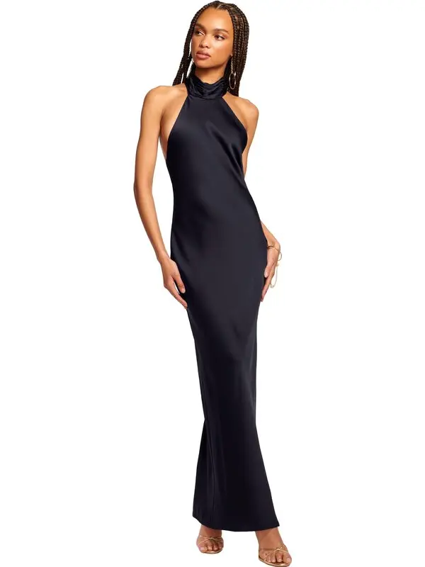 Ramy Brook Tatiana Halterneck Gown - Navy
