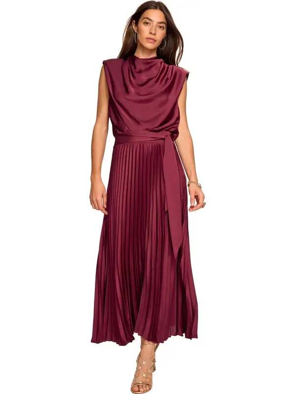 Ramy Brook Farah Draped Maxi Dress - Cranberry