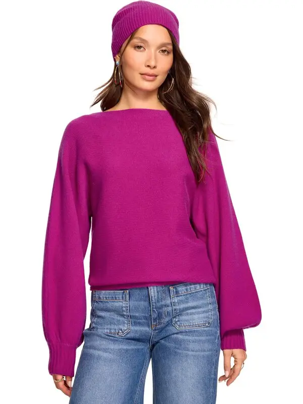 Ramy Brook Eva Boatneck Sweater - Raspberry