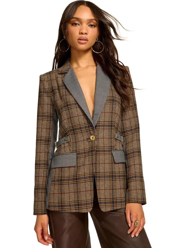 Ramy Brook Bianca Plaid Blazer - Plaid Combo