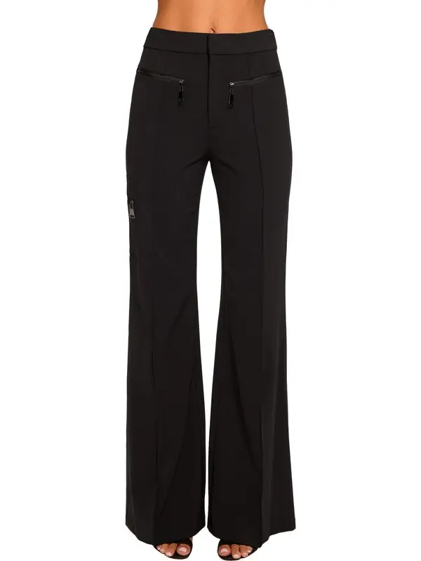 Ramy Brook Emory Wide Leg Pants With Zipper Detail - Black