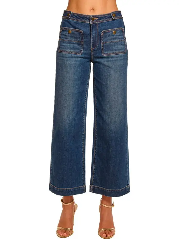 Ramy Brook Gemma Cropped Wide-leg Jeans - Medium Wash