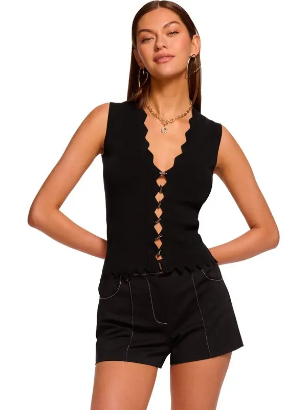 Ramy Brook Marco Stretch Cotton Mini Shorts With Contrast Stitching - Black