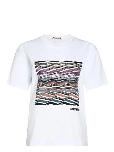 Missoni Cotton T-shirt With Graphic Appliqu - White