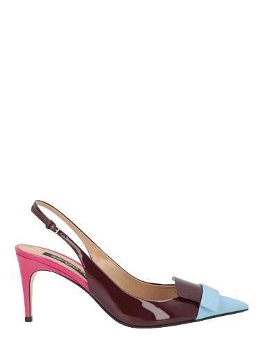 SERGIO ROSSI Patent Leather Slingback Pumps - Red