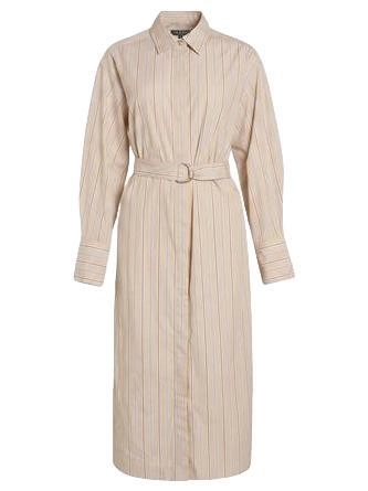 Rag & Bone Cotton Maxi Shirt Dress With Belt And Stripes - White