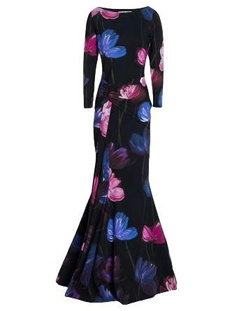 Chiara Boni La Petite Robe Floral-print Gown - Black