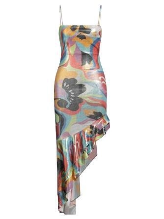Etro Asymmetrical Tiered Midi Dress - Red