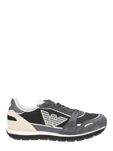 Emporio Armani Low-top Sneakers With Multicolor Detailing - Blue