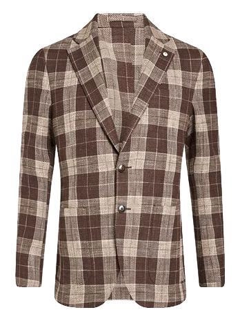 L.B.M. 1911 Chocolate Checked Tweed Blazer - Brown