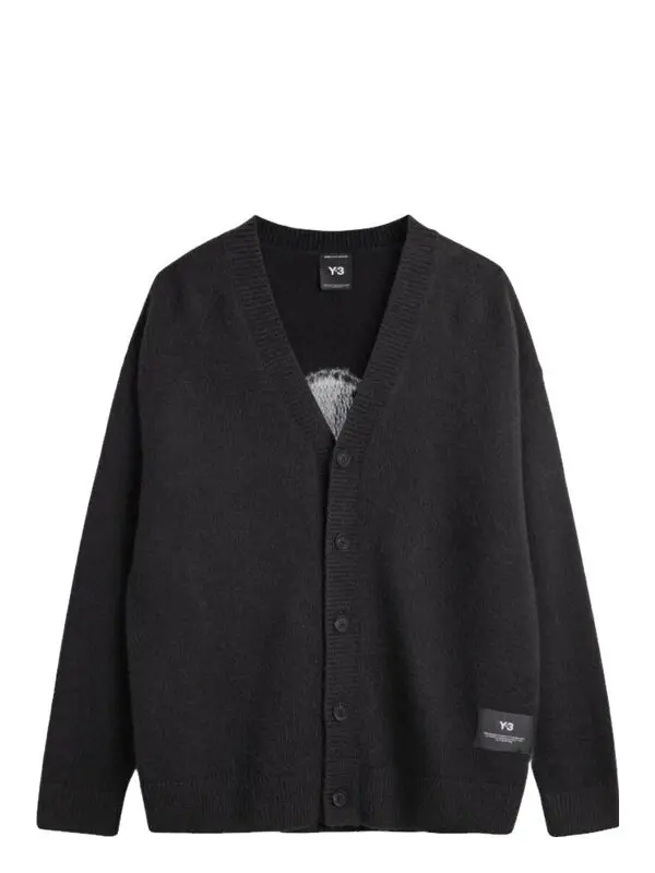 Y3 Graphic Knitted Cardigan - Black