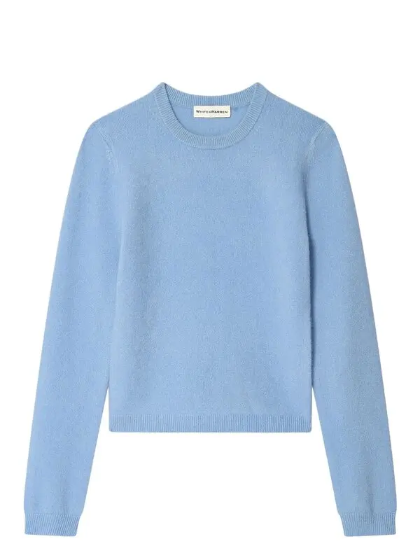 WHITE & WARREN Cashmere Crewneck Top - Soft Blue