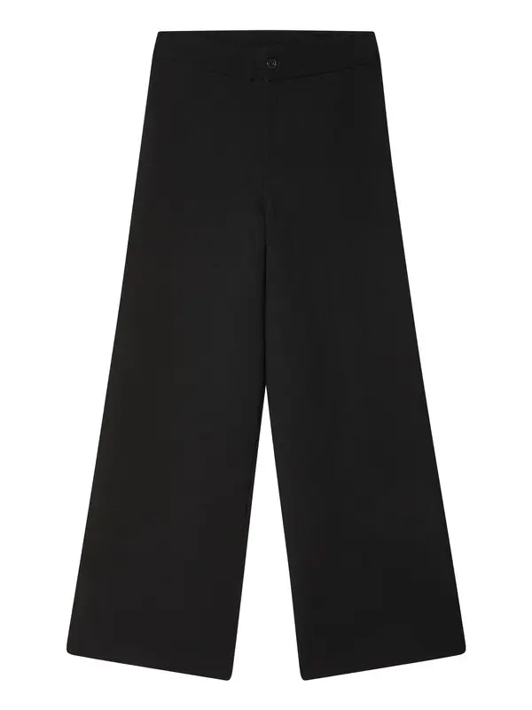 WHITE & WARREN Superfine Cotton Waisted Pant - Black