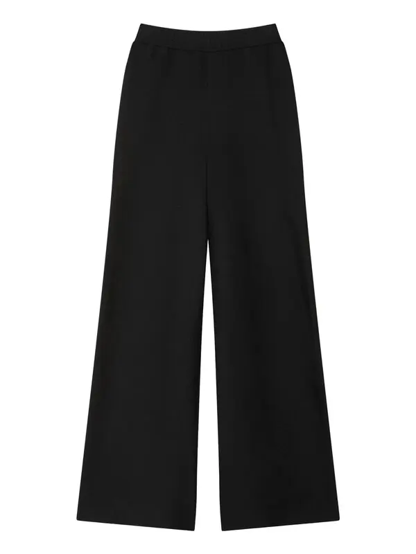 WHITE & WARREN Superfine Cotton Wide Leg Pant - Black