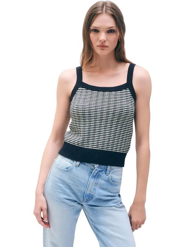 WHITE & WARREN Bouclé Tank Top - Ivory