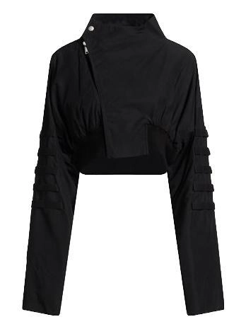 Rick Owens Cropped Virgin Wool Jacket With Grosgrain And Knitted Trims - Black