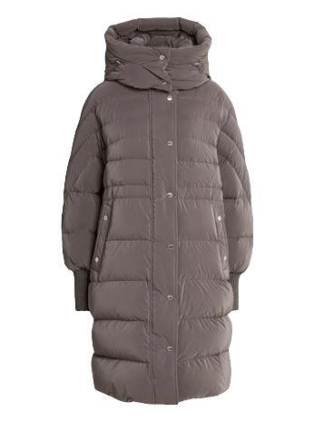 MOORER Quilted Down Coat With Detachable Hood - Grey